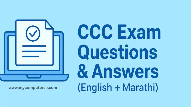 CCC Exam Questions and Answers in English + Marathi | Top 50